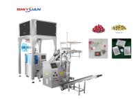China Paper Sachet Packing Machine 15-45 Bags Per Minute with Thread Tag for Tea Coffee Granules for sale