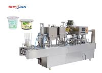 China Automatic Curd Cup Filling Capping Labeling Sealing Machine 9KW 380V 6000-10000 Cups/Hour for sale