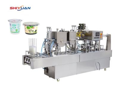 China Automatic Curd Cup Filling Capping Labeling Sealing Machine 9KW 380V 6000-10000 Cups/Hour for sale