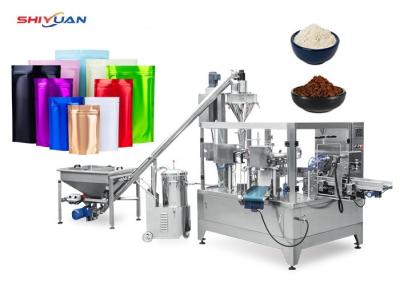 China Premade Bag Packaging Machine 10-3000g Weighing Range Heat Sealing Automatic Packaging for sale