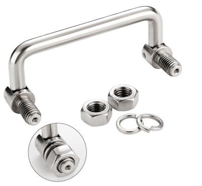 China Hasp 304 Stainless Steel Cabinet Pulls Iron Chrome Folding Pull Handle for sale