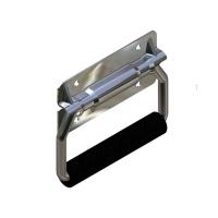 China Steel Folding Pull Recessed Chest Handles Iron Galvanized With Rubber Grips for sale