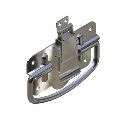 China SS304 Heavy Duty Folding Stainless Steel Chest Handles Rustproof With Toggle Latch Lock for sale