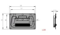 China Antioxidant Flight Case Handles Recessed Folding Handle 130*79mm*11.5mm for sale