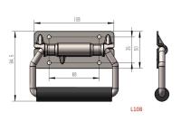 China Steel Folding Pull Recessed Chest Handles Iron Galvanized With Rubber Grips for sale