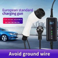 China Home Type 2 32A 7KW Portable EV Charger Station with 5m Cable and 3.5KW Output for sale