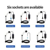 China 8-32A Adjustable EV Charger GBT Type1 Type2 3.5KW 7KW 11KW 22KW for EV Portability for sale