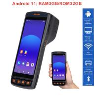 China Industrial Android 11 PDA Handheld Terminal with Built-In Printer and Barcode Scanner Rugged Design Stock Available for sale