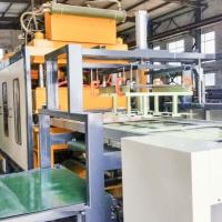 China disposable ps foam plastic lunch box  thermoforming making machine hamburger fast food box  vacuum forming production line for sale