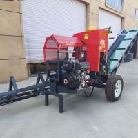 China new designed gasoline 35t 600mm diameter firewood processor combined saw splitter with log lift for sale