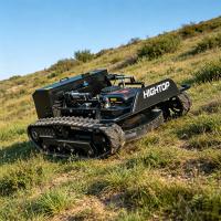 China HTM-800T Remote-controlled lawn mower with 800mm crop width vehicle adjustment for sale