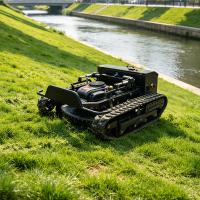 China HTM-800T Remote-controlled lawn mower with 800mm crop width vehicle adjustment for sale