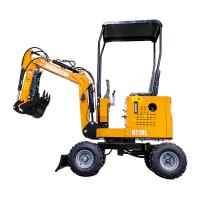China HT10W 1-ton Wheel-Type Mini Excavator - CE Certified & Euro V Compliant for Municipal for sale