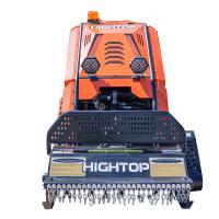 China 400m Remote Distance Tracked Lawn Mower with Remote Hydraulic Cylinder Lift for Slope Mowing for sale
