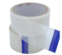 China White Grid Fiberglass Tape Roll With Twill Weave Fiber Mesh Tape for sale
