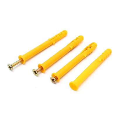 China Nylon Expanding Plastic Screw Anchors Yellow White 6*30mm 8*40mm for sale
