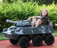China Kids Electric Toy Tank 12V 6X6 Wheels Ride On Car with Remote Control for Ages 2-7 for sale