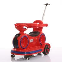 China Children Ride On Electric Car 6V4.5H with Retractable Push Handle and Colorful Lights for Ages 2-4 for sale
