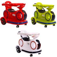 China Children Ride On Electric Car 6V4.5H with Retractable Push Handle and Colorful Lights for Ages 2-4 for sale