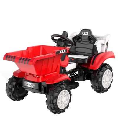 China 6V Battery Operated Electric Tipper Toy Car with Music Push Rod Control for Kids for sale