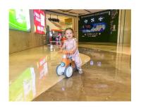 China Plastic 4-Wheel Children Balance Bike with Music Light Bubble 30kg Max Load for sale