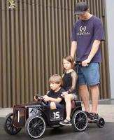 China Children Electric Ride On Car Tractor with Trailer 12V Battery 2 Seater for Kids Ages 2-7 for sale