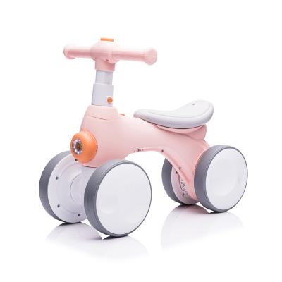 China Mini Ride On Car Foot Push Baby Balance Bike for Kids 4 Wheels Plastic 56x30x45cm for sale