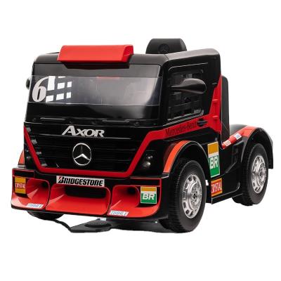 China Licensed Ride On Toy Truck Car for Kids with Trailer 6 Wheels 12V 7A Battery PP Plastic for sale
