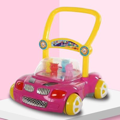 China Musical Rubber Wheel Baby Walker Ride On Toy for Kids 0-3 Years with 4 PU Wheels for sale