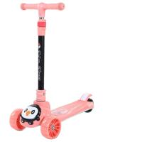 China 3 PU Wheel LED Kids Kick Scooter with Music Lighting One-Click Folding 60kg Load for sale