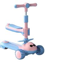 China 3 Wheel Ride On Folding Big Wheel Scooter Car for Kids 59x31x62cm Yellow Pink Blue for sale