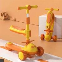 China 3 Wheel Ride On Folding Big Wheel Scooter Car for Kids 59x31x62cm Yellow Pink Blue for sale