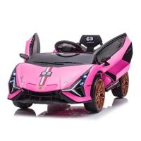 China Pink 12V Electric Ride On Car for Kids Ages 5-7 with Dual Motors and LED Lights for sale