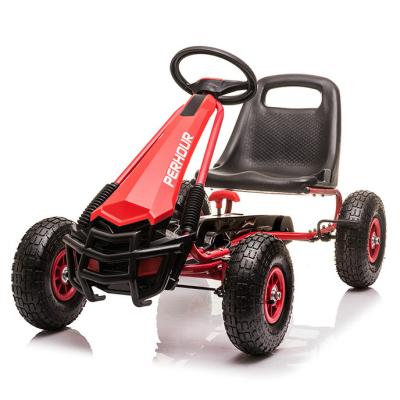 China Kids 5-7 Years Red Four-Wheel Pedal Go-Kart Toy with Inflation Wheel Clutch and Brake 110cm for sale