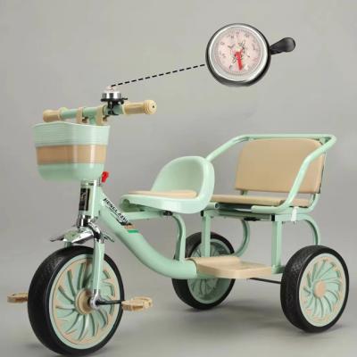 China Kids Tricycle Trike for Ages 2-4 with Soft Leather Seat and Folding Front Shopping Frame for sale
