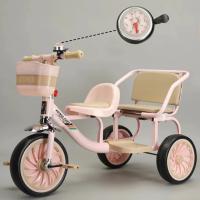 China Kids Tricycle Trike for Ages 2-4 with Soft Leather Seat and Folding Front Shopping Frame for sale
