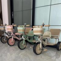 China Kids Tricycle Trike for Ages 2-4 with Soft Leather Seat and Folding Front Shopping Frame for sale