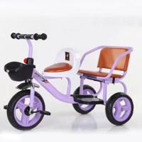 China Outdoor Child Bike Double Tricycle for Ages 2-5 with Large Basket and Fast Loading Handlebars for sale