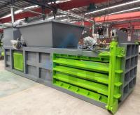 China Bale Density customer 2300 KG Hydraulic Horizontal Aluminum Baling Machine With Conveyor for sale