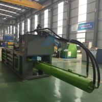 China Bale Density customer 2300 KG Hydraulic Horizontal Aluminum Baling Machine With Conveyor for sale