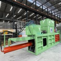 China Bale Density customer 2300 KG Hydraulic Horizontal Aluminum Baling Machine With Conveyor for sale