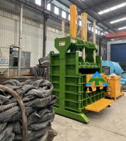 China Vertical Waste Paper Plastic Film Baler with 650 KG Bale Density and Wool Baling Press for sale