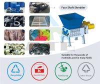 China Max. Production Capacity 17000kg/h Four Shaft Shredder for Packaging Barrel Pallets for sale