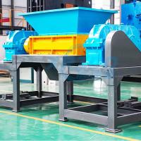 China Supply Waste Tire Drum Shredder Machine Two Shaft Type Tire Crusher Waste Rubber Tyre for sale