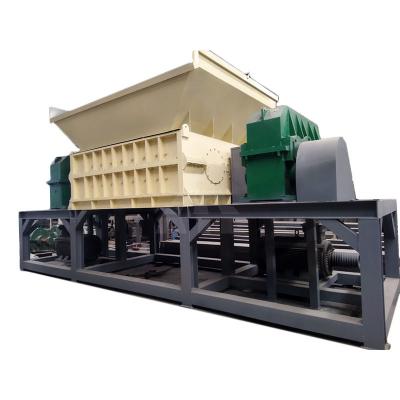 China 50kW Double Shaft Shredder for Plastic Bottles Truck Tires and Scrap Metal Recycling for sale