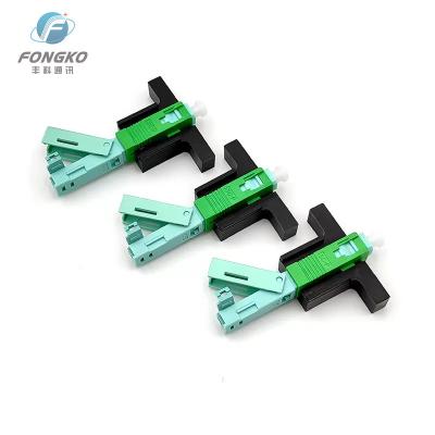 China Fiber Optic Field Mechanical FTTH SC APC Fast Connector For 2x3mm Drop Cable for sale