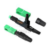 China SC APC UPC Fiber Optic Fast Connector 2x3mm Flat Drop Cable 55mm 60mm for sale