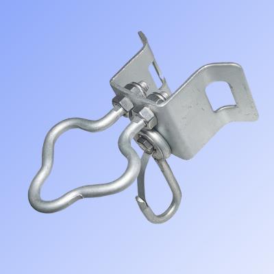 China Optical Fiber Drop Cable FTTH Suspension Hook Steel Galvanized Coating Plum Blossom for sale