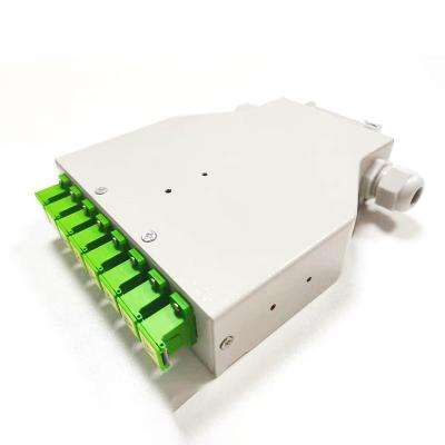 China DIN Rail Patch Panel Metal Fibre Distribution Box , 8 Ports APC SC Shutter Adapter for sale