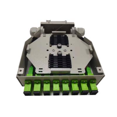 China FONGKO 8 Core Fiber Optical Terminal Box , Metal DIN Rail APC SC Shutter Adapter for sale